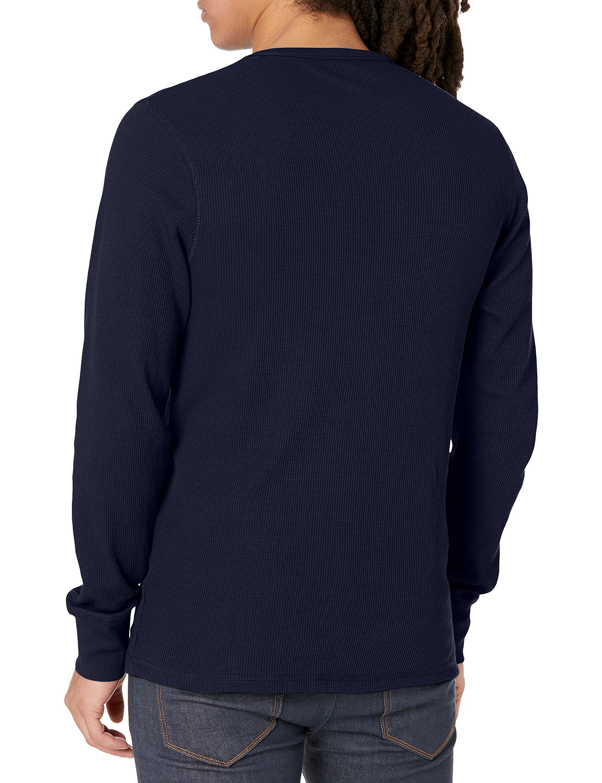 Tommy Hilfiger Men's Thermal Long Sleeve Crew Neck Shirt, Navy Blazer, Large