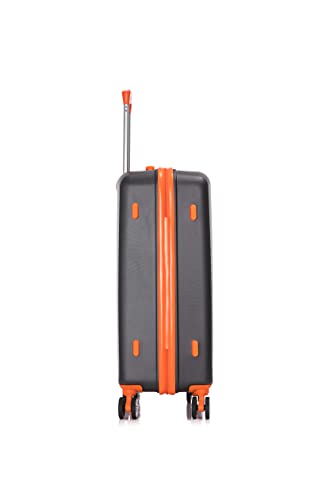 Rockland Malibu Hardside Spinner Wheel Luggage, Charcoal, 19", 24", 28"