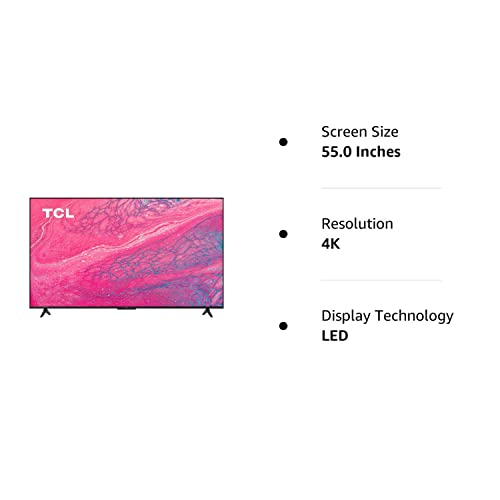 TCL 55-Inch Class 4K 2160p Smart LED TV HDR 60Hz Refresh Rate HDMI USB Compatible with Alexa & Google Assistant 55S451 (Renewed)