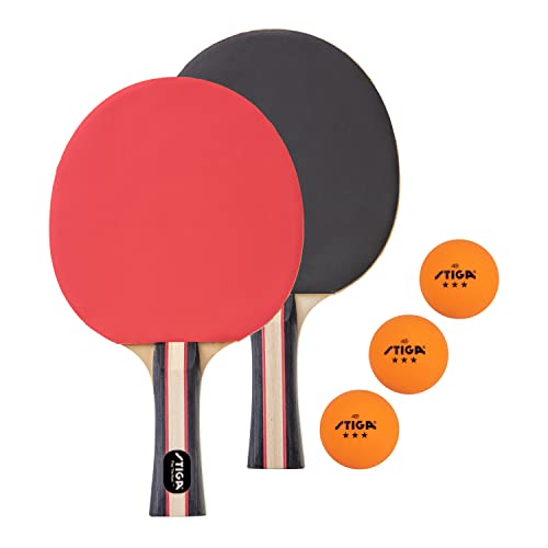 STIGA Performance 2 Player Ping Pong Set â 2 Table Tennis Rackets, 3 â 3 Star Orange Balls Included