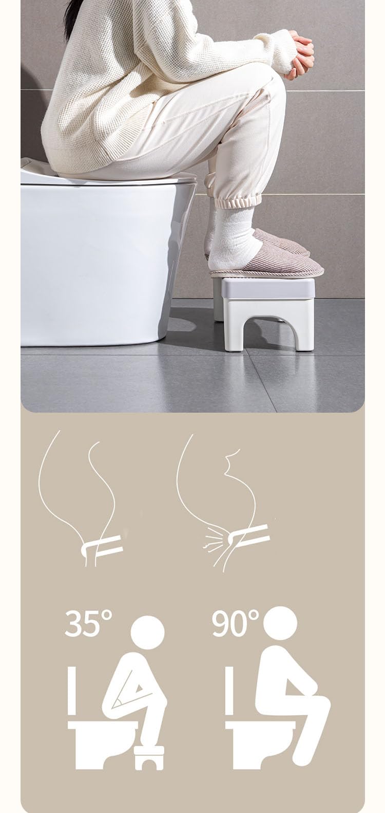 Toilet Stool Adult,Portable Plastic Toilet Poop Foot Stool for Bathroom, Potty Stool Squat Healthy Gift for Everyone