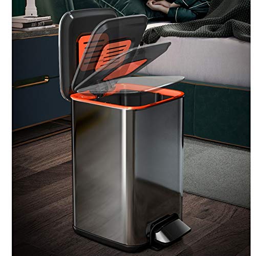 sgzyl Stainless Steel Big Kitchen Bathroom Trash Can Recycle Storage Waste Bin Bedroom Trash Can Garbage Bin