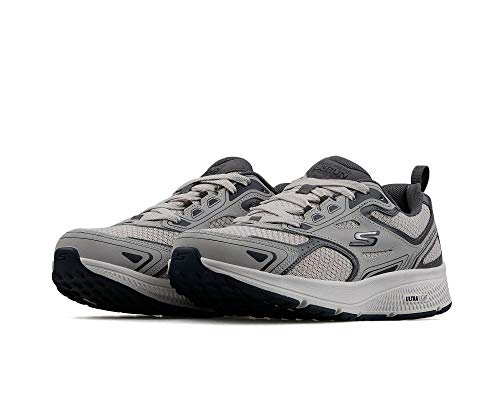 Skechers mens Go Run Consistent - Performance Running & Walking Shoe Sneaker, Grey/Navy, 10.5 X-Wide US