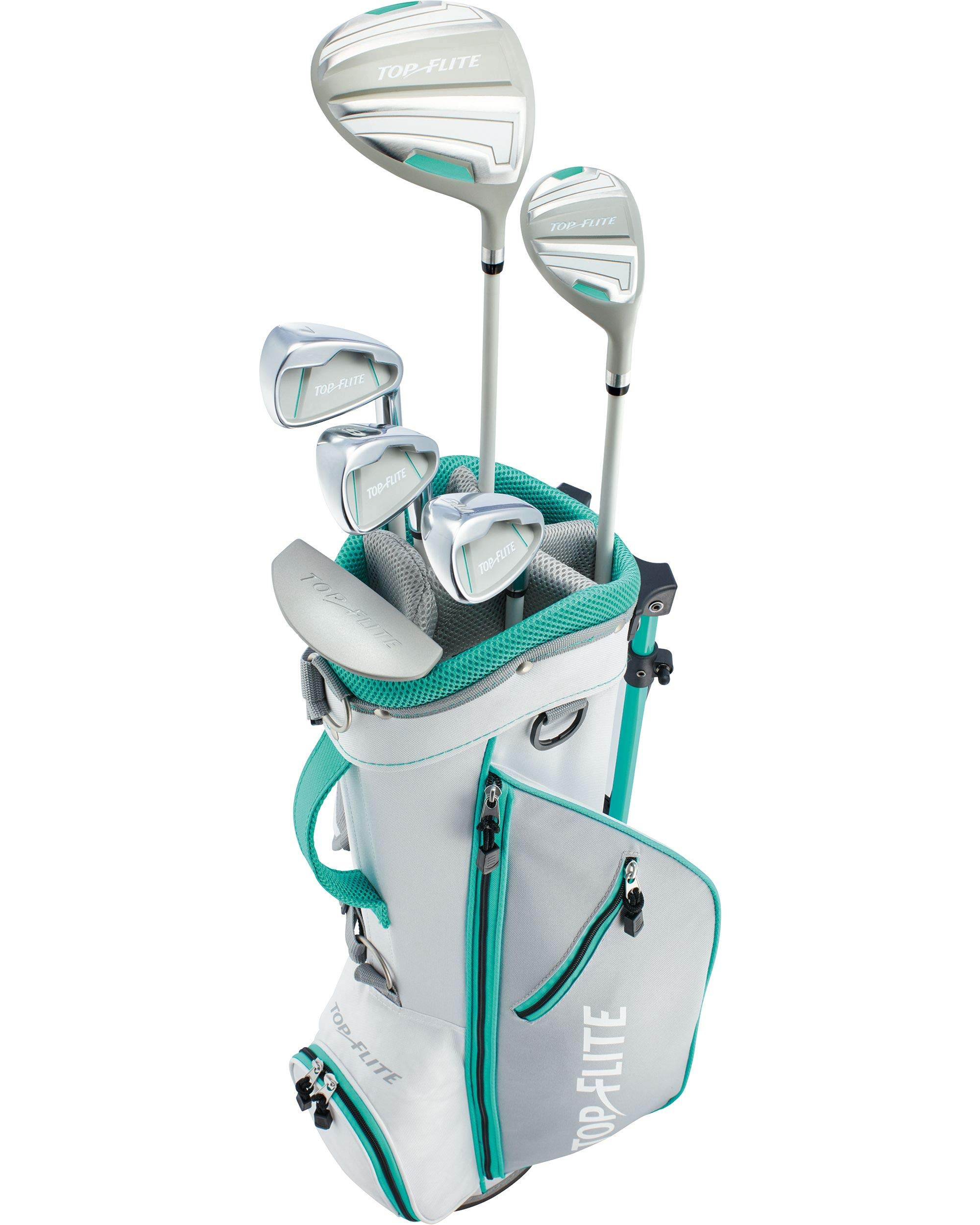 Top Flite Girls 9-Piece Complete Golf Set w/Bag Teal Left Hand Ages 9-12