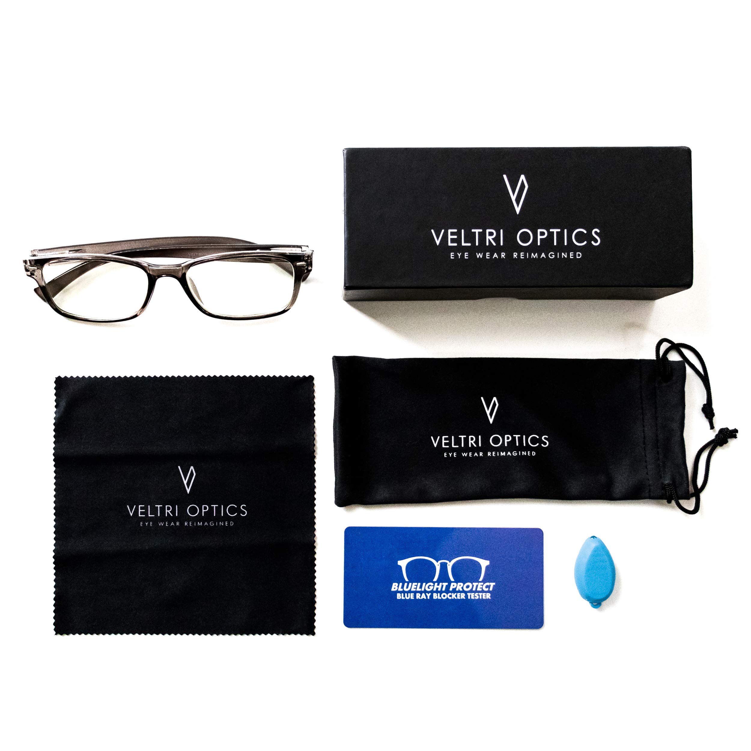 Veltri Optics Blue Light Blocking Glasses - Computer Blue Light Blocking Glasses - Blue Light Glasses - Gaming Glasses - Anti Eye Strain - Unisex Sleek Design (Warranty)