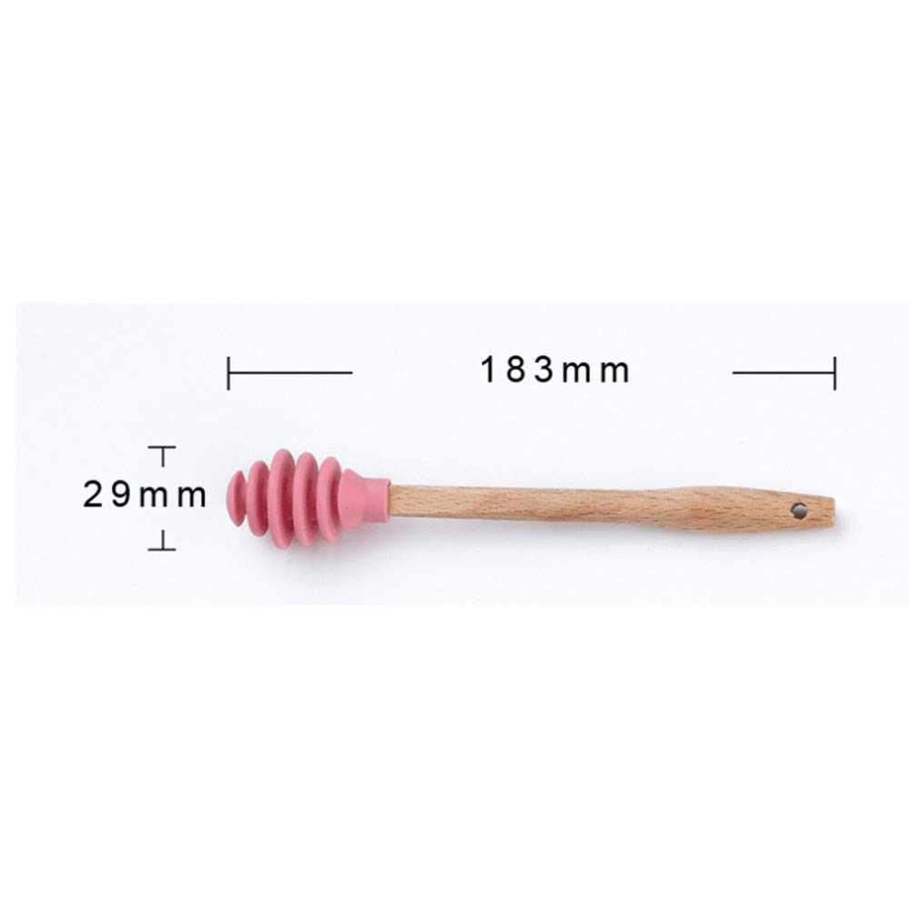 YITAQI Mixing Stirrer,Wood Handle Extractor Mixer Juicer for Honey Pot Jar Container Honey Dipper Stick Honey Spoon Kitchen Tool(Yellow)