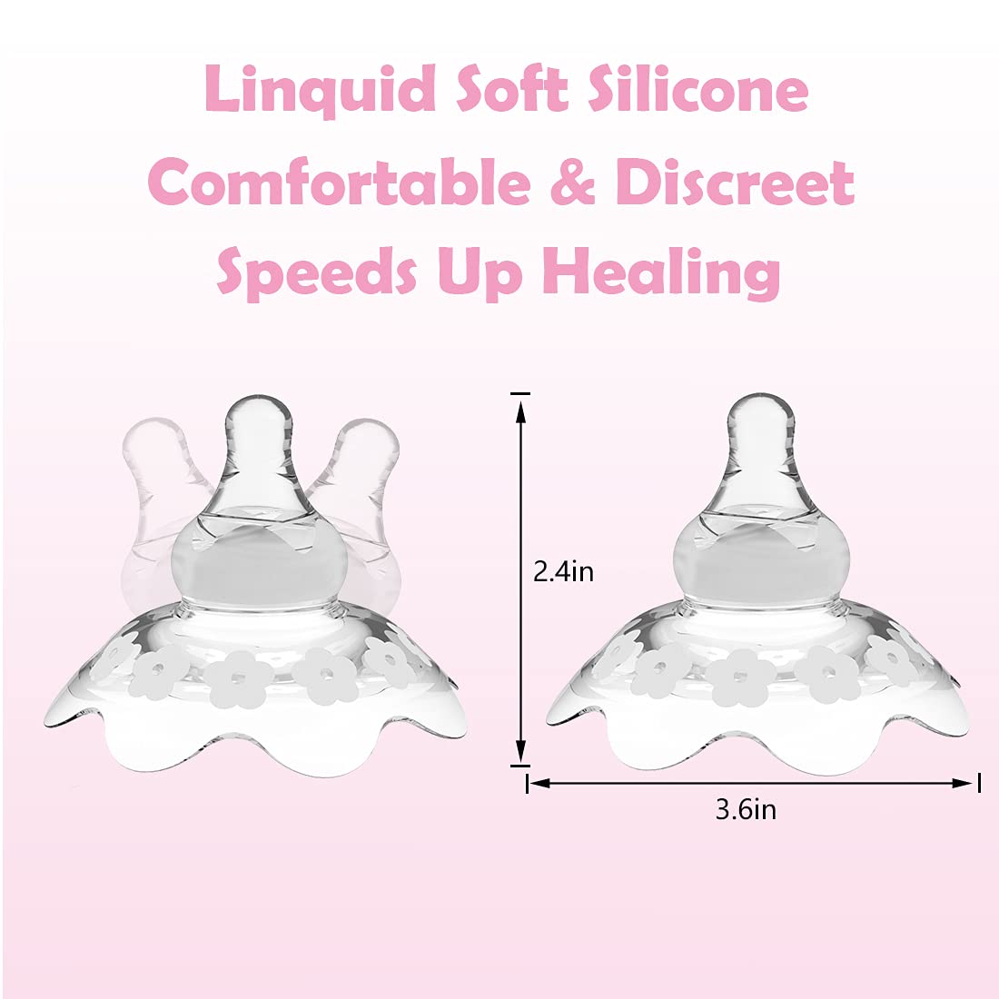 YIYEE Nipple Shields for Nursing Newborn 2 Count, Upgraded for Protecting Inverted & Sore Nipples, Assisting Latch Difficulties, Great for Breastfeeding Mothers, Carrying Case Included
