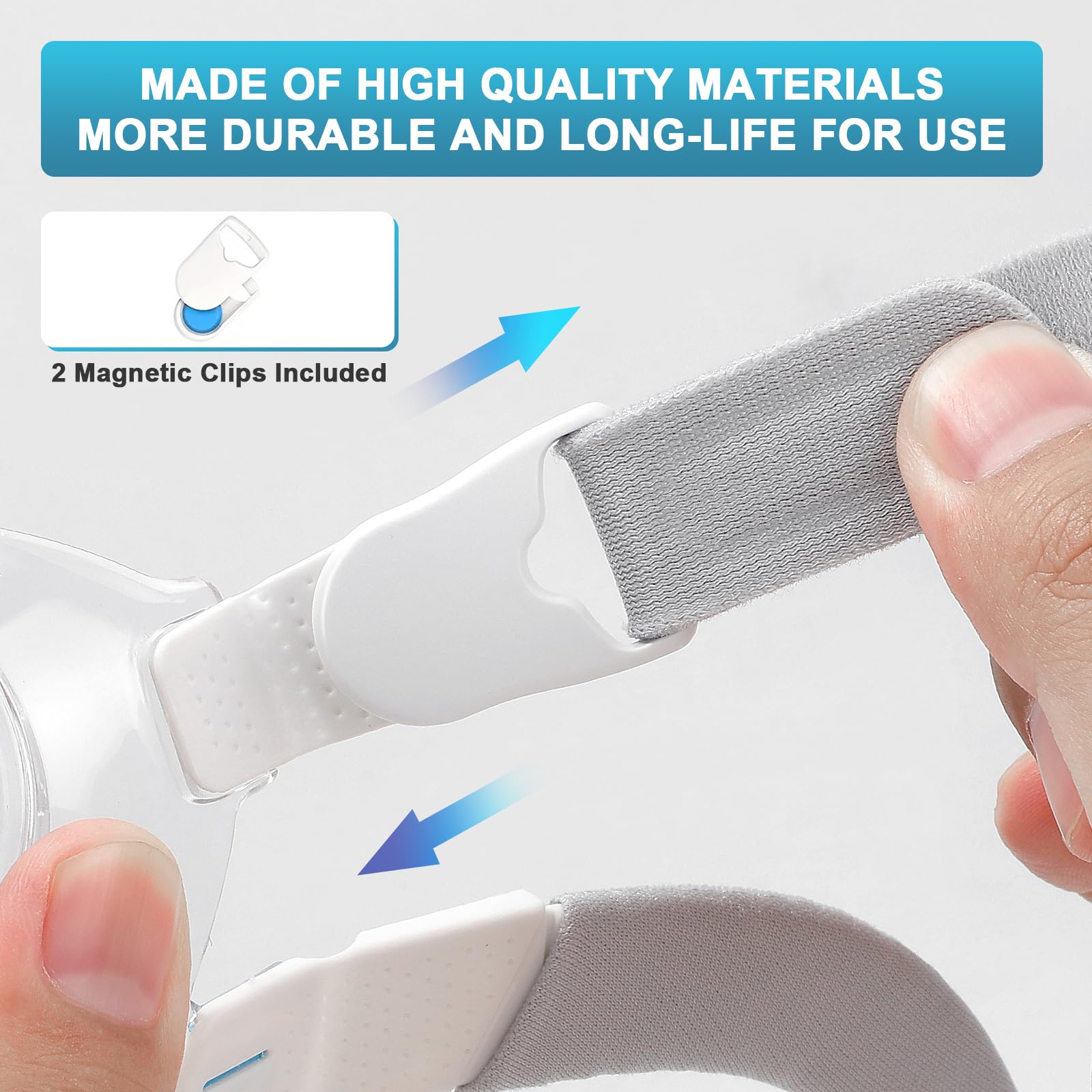 Replacement Headgear for N20 Mask - Headgear Supplies Compatible with N20 Strap Included 2PCS Magnetic Clips - One Size Fit All