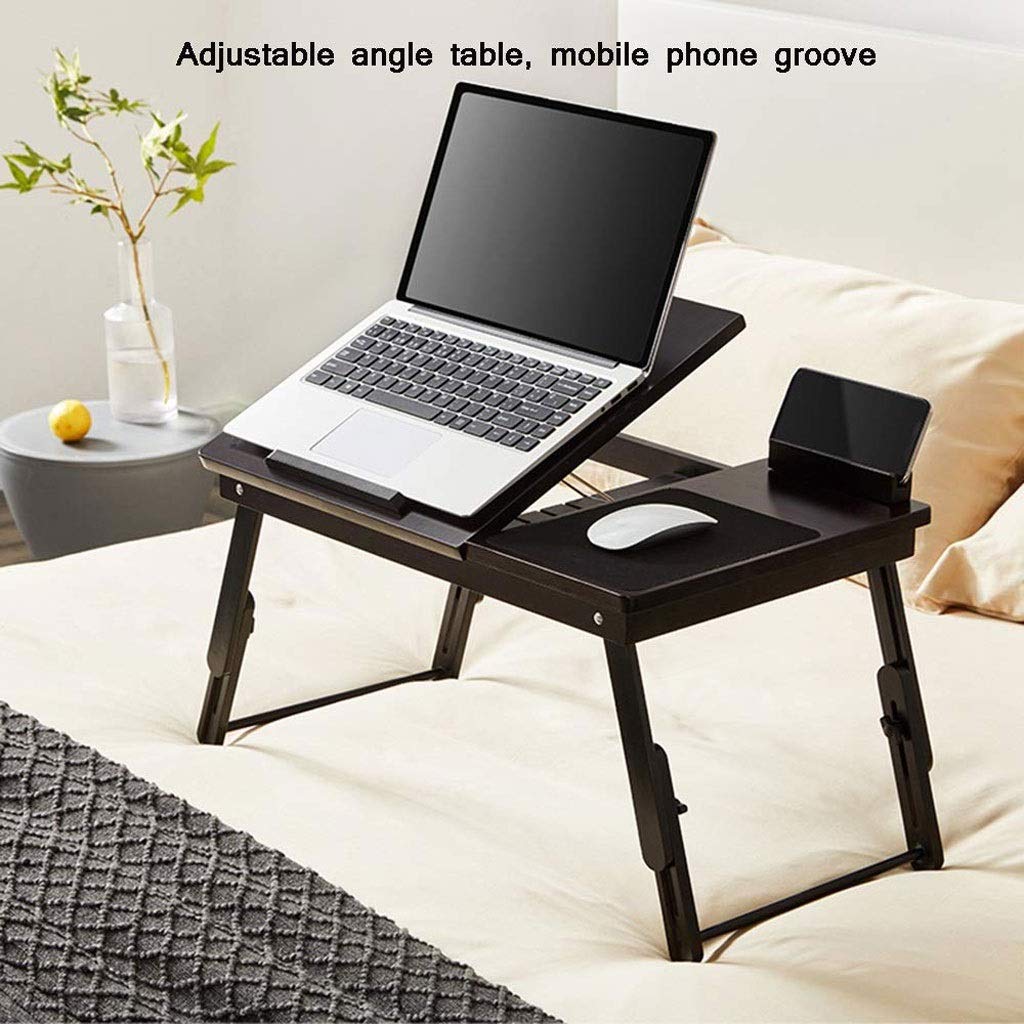 SCKTFS Wood Folding Computer Desk, Lap Desk Bed Desk for Laptop Adjustable Laptop Stand for Bed, Writing Desk, Lap Desk, Wood