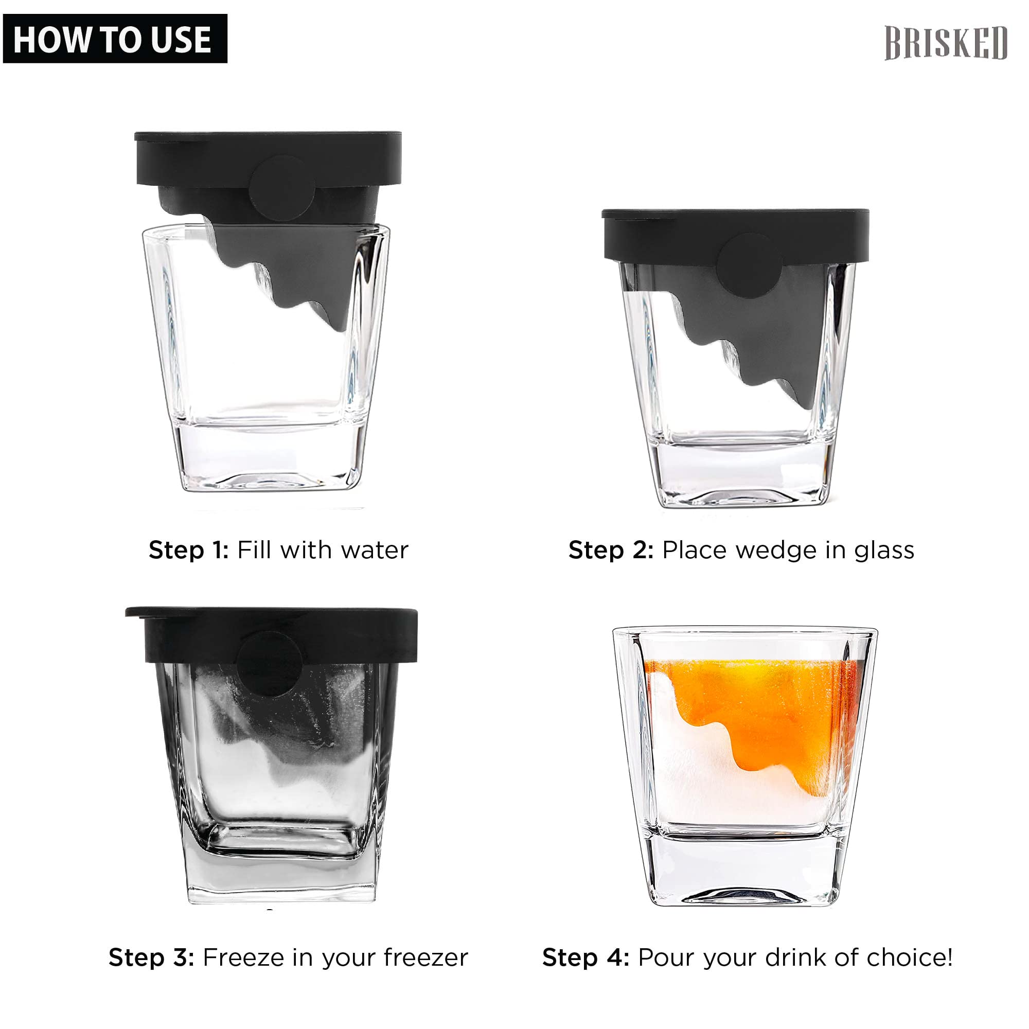 Whiskey Wedge Glass Set | Old Fashioned Whisky | Best Accessories & Gifts for Drinking Bourbon and Scotch | Perfect Whisky Gifts for Men