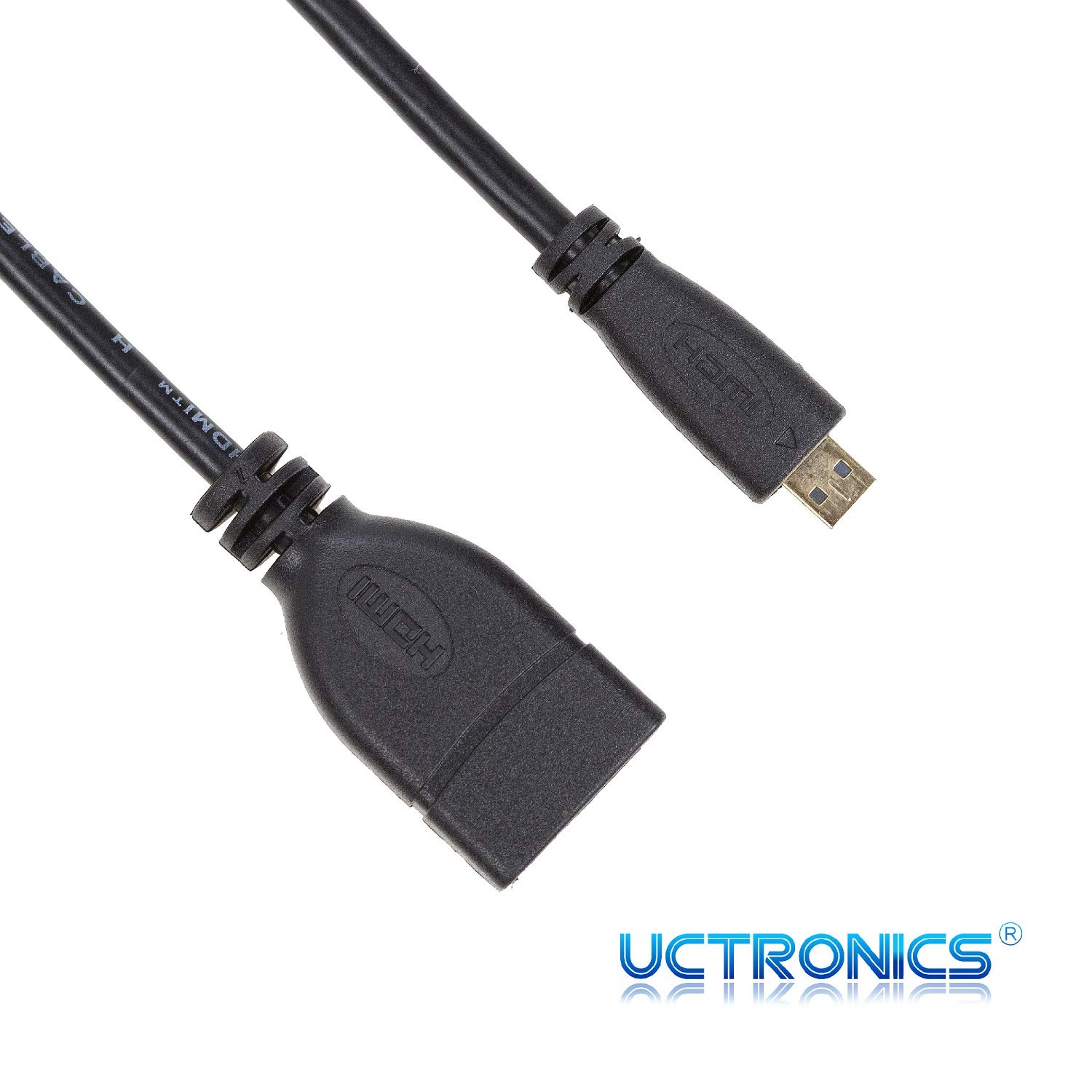 UCTRONICS Micro HDMI to HDMI Cable for Raspberry Pi 4 B, 6 Inch Micro-HDMI Male to HDMI Female Adapter Cable 15cm [2 Pack]