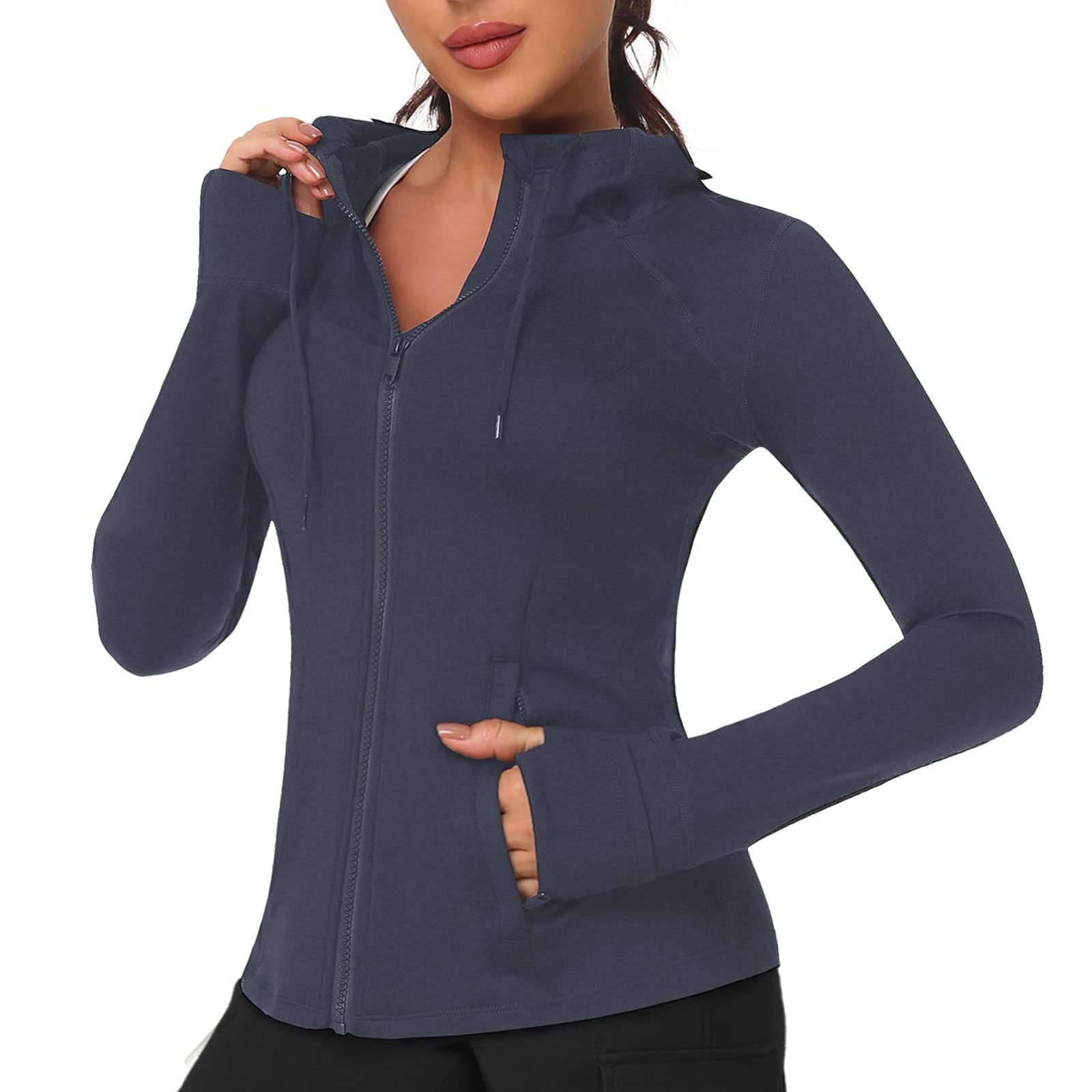 VUTRU Women's Full Zip Up Workout Hoodie Athletic Running Track Jacket