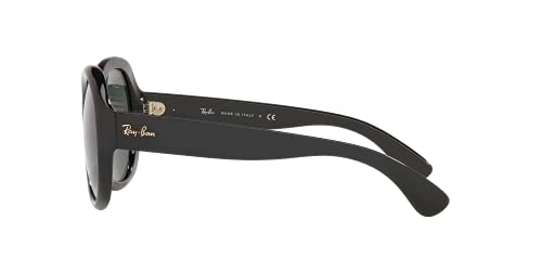 Ray-Ban Women's RB4191 Round Sunglasses, Black/Green, 57 mm