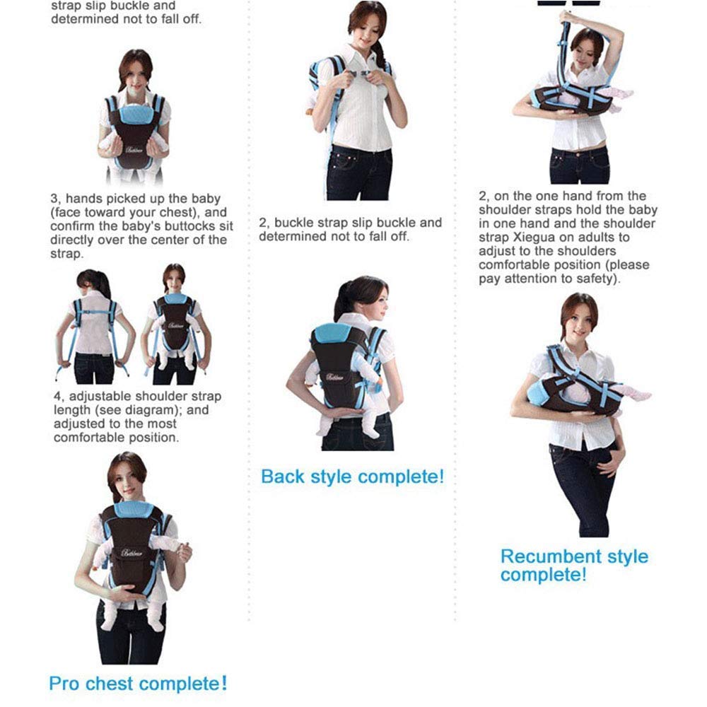 Soft Baby Carrier, Ergonomic 4-in-1 Convertible Sling Front and Back Face-in and Face-Out Carry for Newborns and Older Babies Travel,8-40 lbs