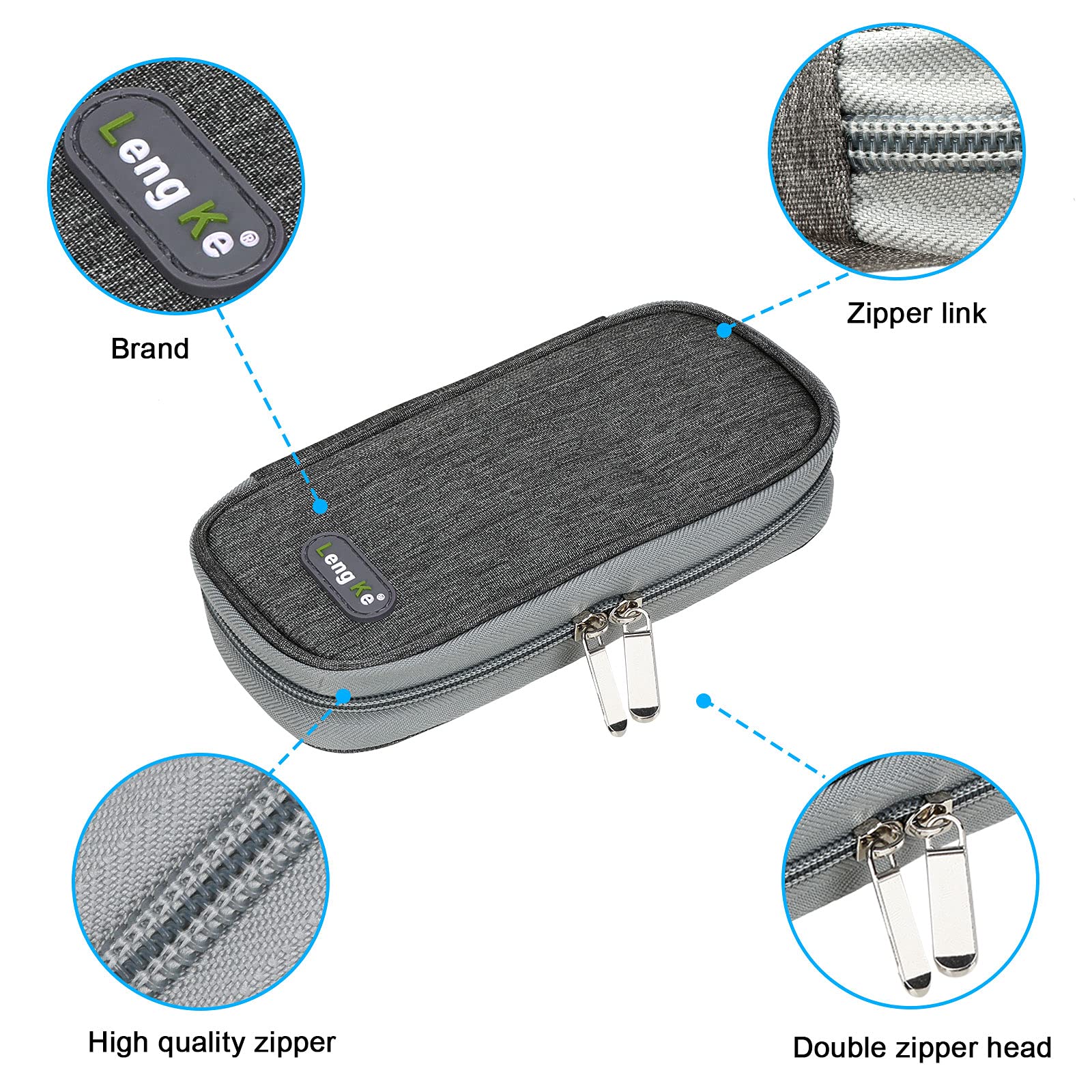 YOUSHARES Insulin Travel Case - Insulin Cooler Bag for Pen, Medicine, Pen Glucose Meter and Other Diabetic Supplies(Grey,Bag Only