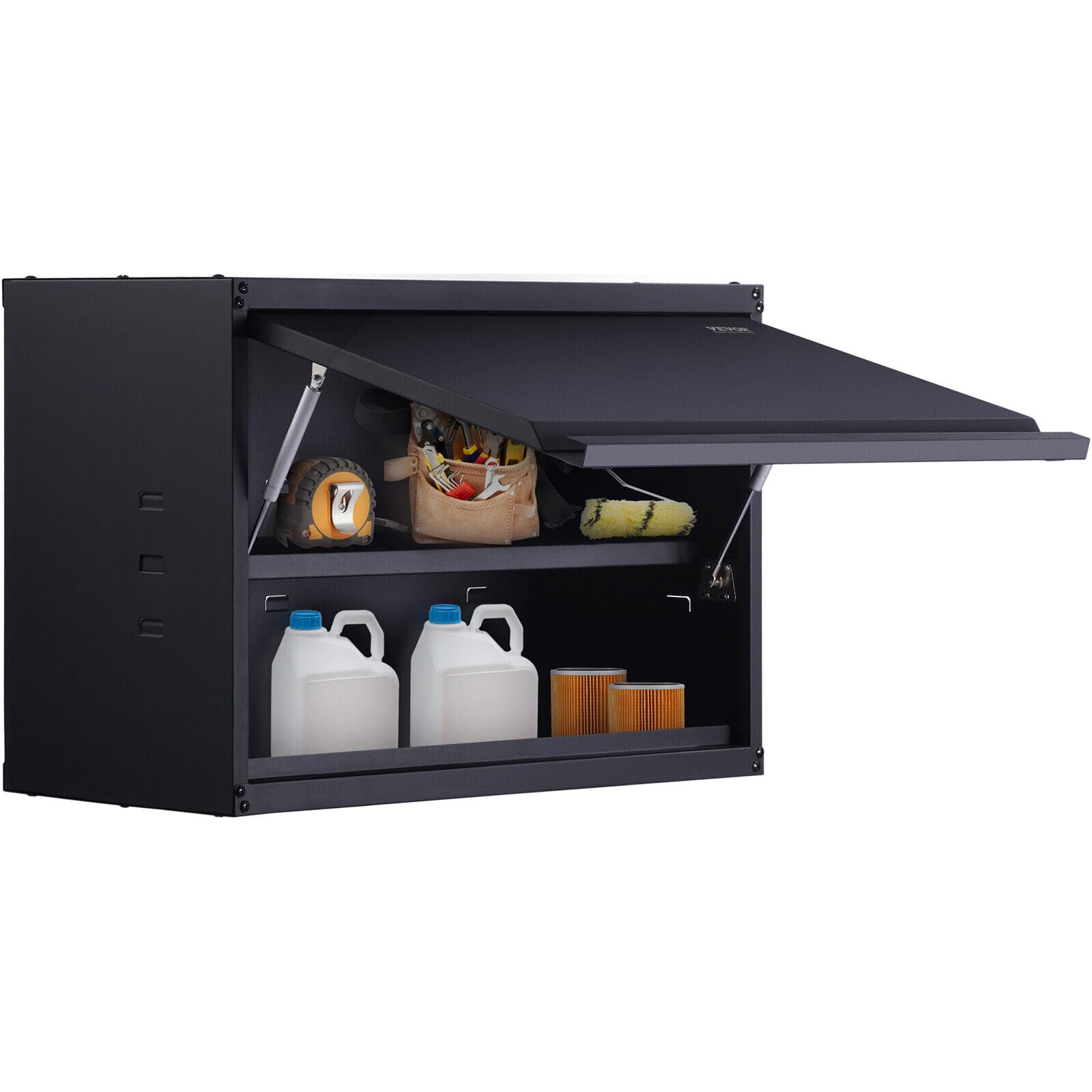 Sturdy Wall-Mounted Storage Cabinet with Adjustable Shelf, 120lbs Capacity, Perfect for Efficient Organization Black