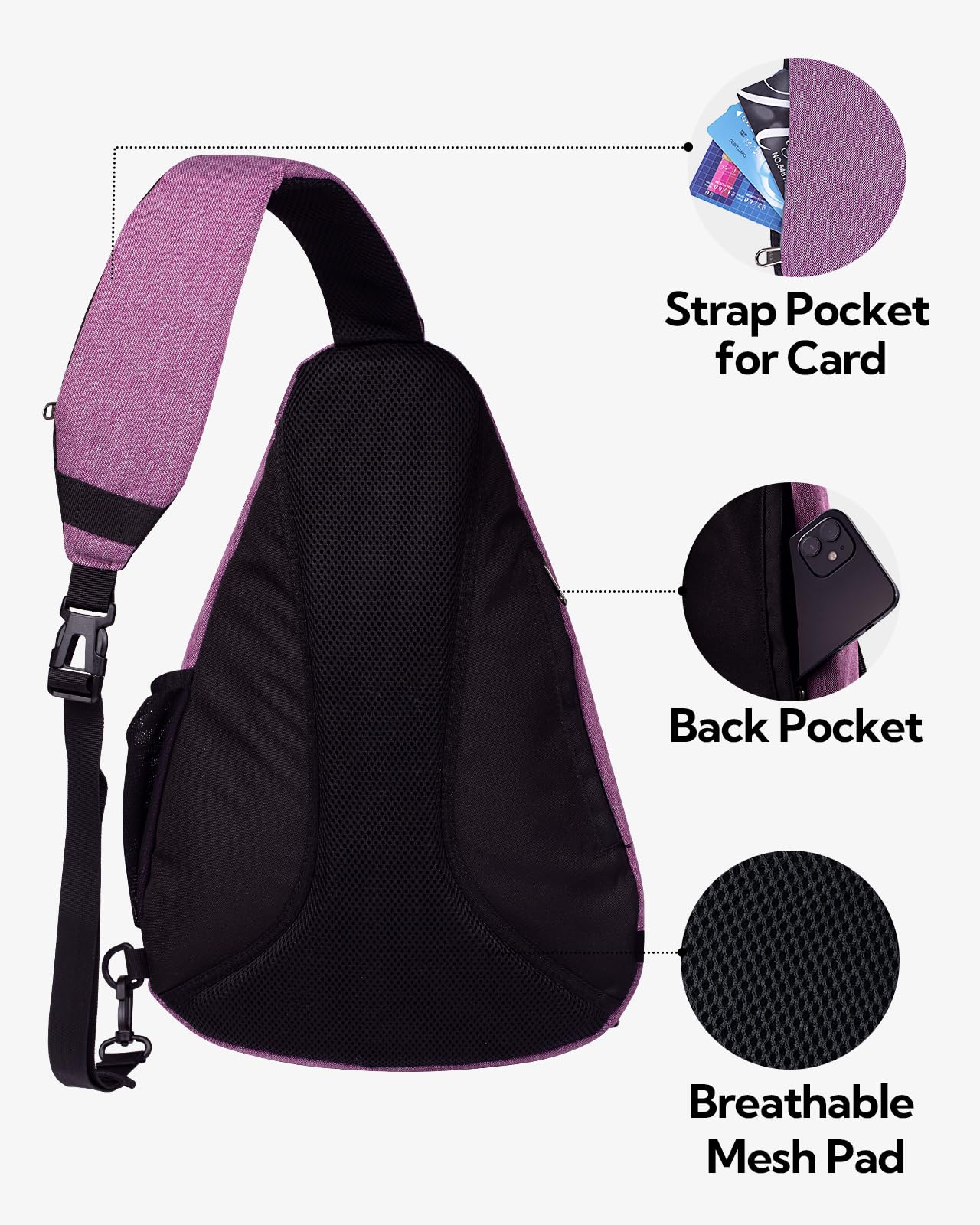 WATERFLY Sling Bag Crossbody Backpack: Over Shoulder Daypack Casual Cross Chest Side Pack
