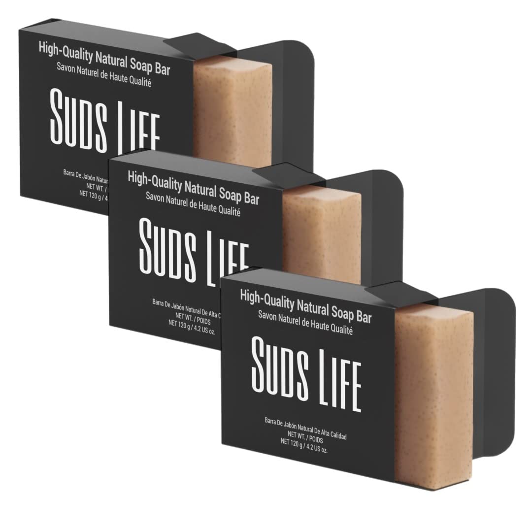 Suds Life Rose & Honey Natural Soap - 3 Bar Pack - Moisturizing Soap Bar For Radiant Skin, 4.2 Ounces Each