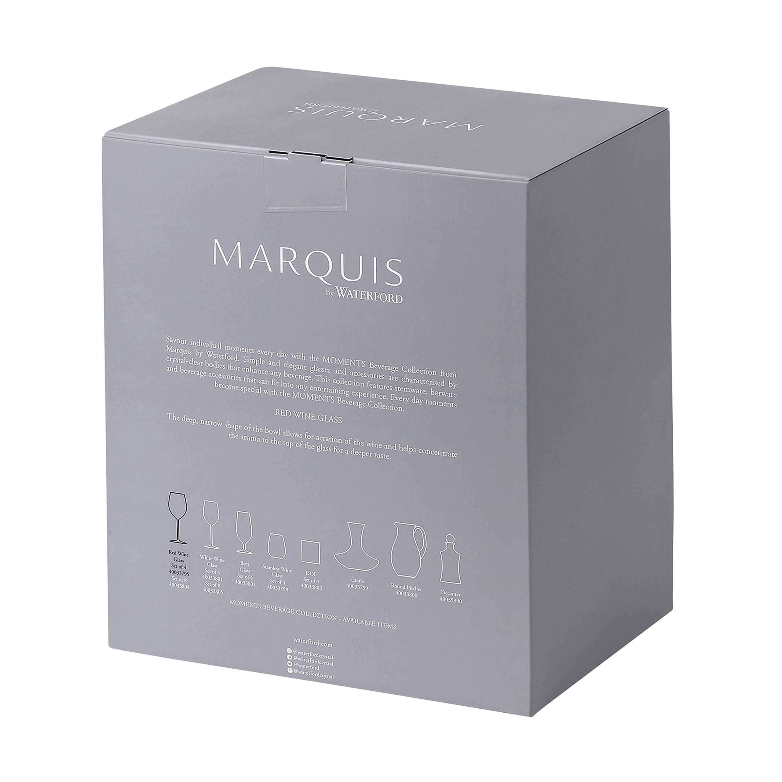 Waterford - 40033795 Waterford Marquis Moments Red Wine 19.6 Oz Set of 4, Clear