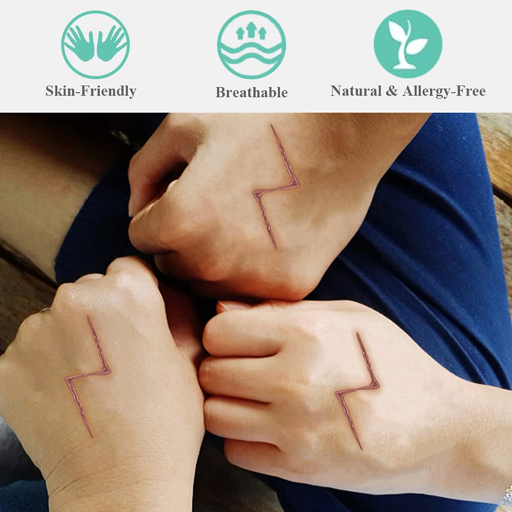 YoHold Wizard Tattoos Temporary,Lightning Bolt Scar Tattoos Sticker for Halloween, Magical Costumes Party Supplies Decorations, 24 PCS
