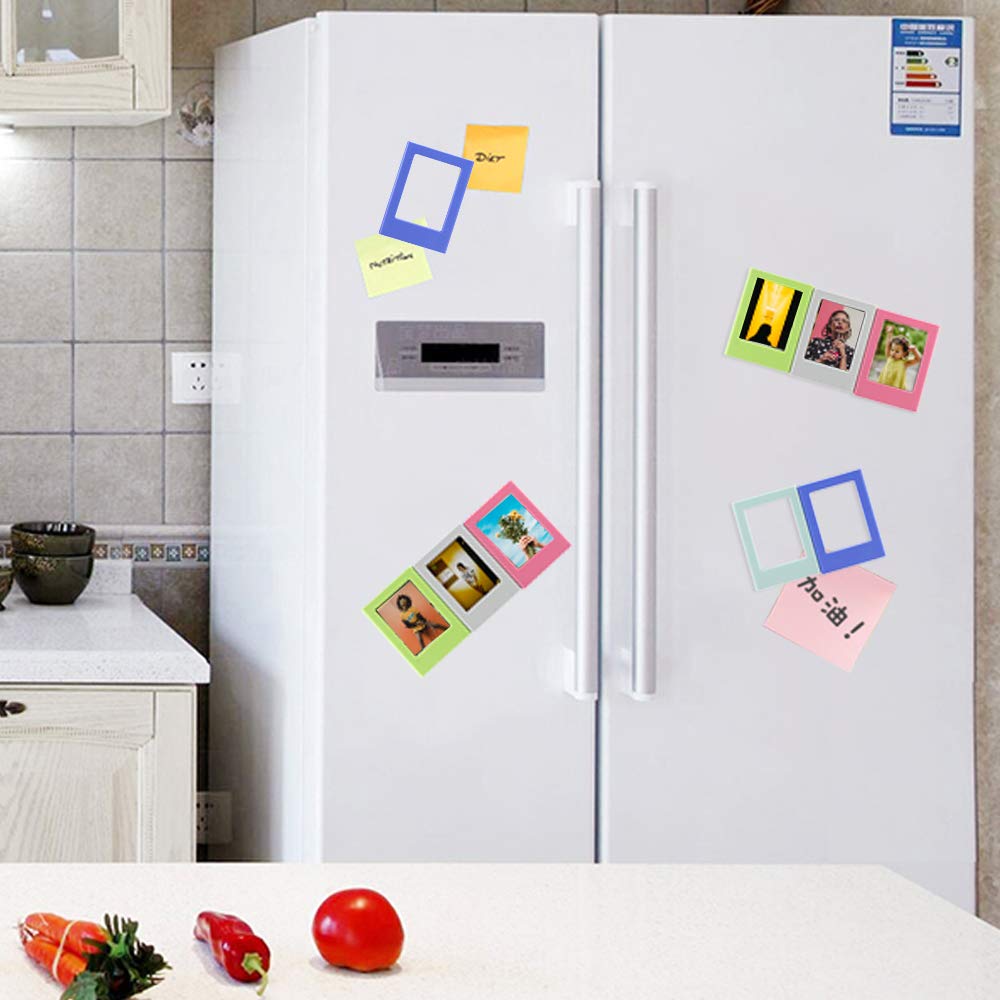 YUESUO 10 Pack Mini Magnetic Picture frame, 2x3 Refrigerator Magnet Photo Frame for Fujifilm Polaroid Instax Mini, Small Picture Holder for Fridge Table Locker Whiteboard