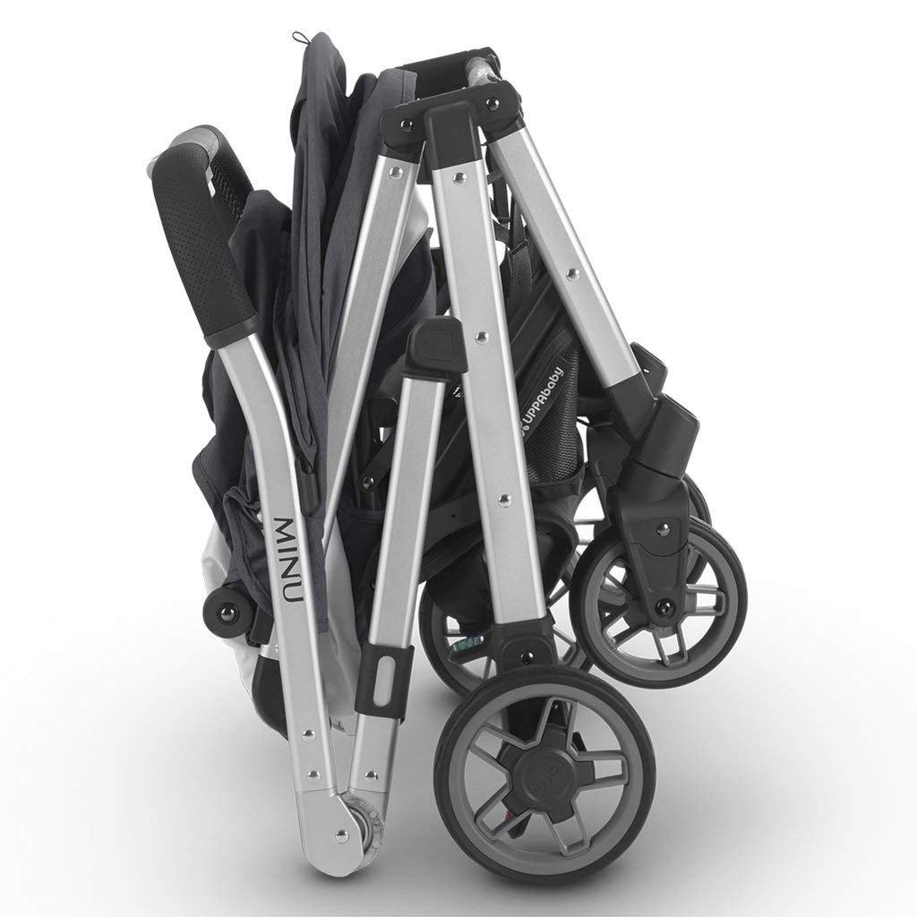 UPPAbaby Minu Stroller - Jordan (Charcoal Melange/Carbon/Black Leather) + Bumper bar for Minu