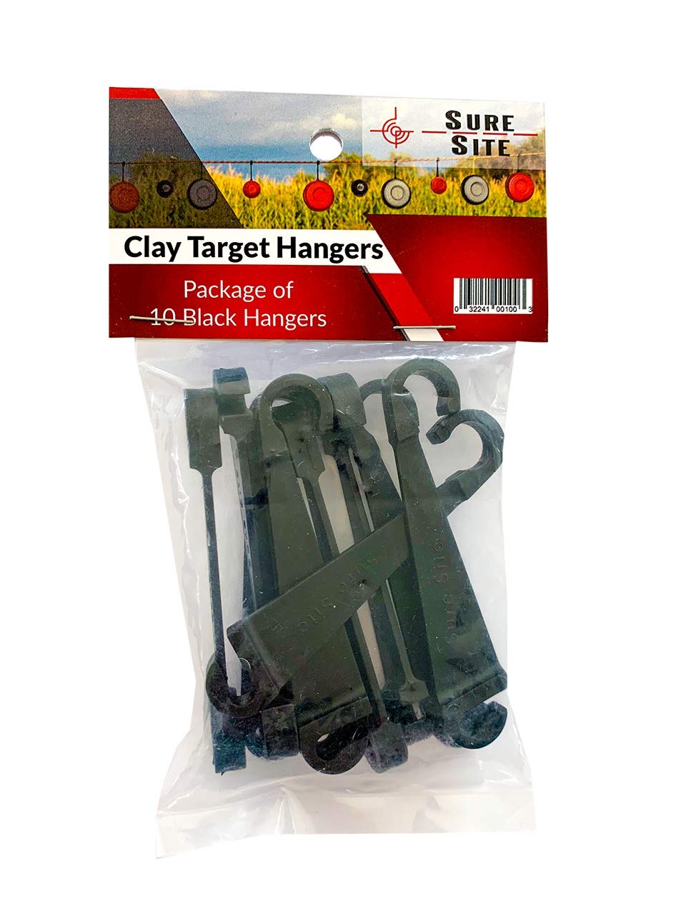 SURE SITE Clay Pigeon Target Hangers 10-Pack. Small, Lightweight, Reusable with Hooks on Each End. Attach to Fence, Line. Orange for Excellent Visibility. Holds Clay Targets, Water Balloons, Cans