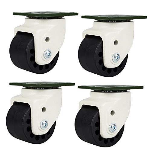 Swivel Castor Wheel Trolley Furniture Caster, Heavy Duty Caster Wheels, 360 Degree Swivel Castors, White Nylon Material, for Furniture Workbench Welding Table, Workbench Caster, 4 Pieces Castor Wheel