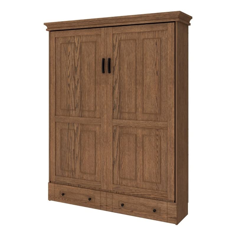 RoomAndLoft Windsor Queen Solid Wood Murphy Wall Bed in Brown
