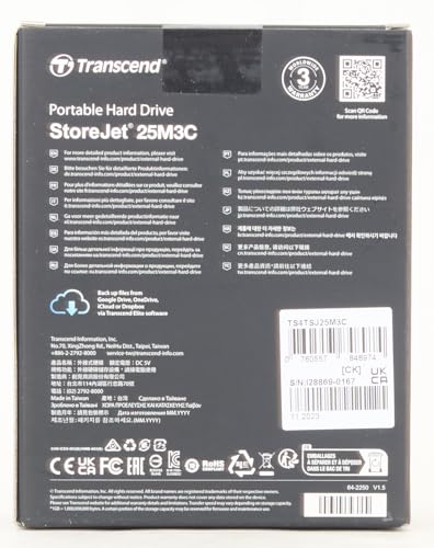 Transcend TS4TSJ25M3C 4TB USB 3.1 StoreJet Type-C Rugged External Hard Drive
