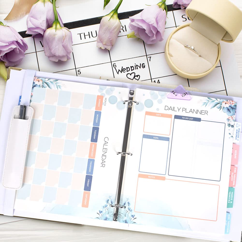 Wedding Planner Book and Organizer for the Bride, Wedding Planning Binder, Engagement & Fiance Gifts for Her, Bride To Be gifts, Wedding Stickers kit
