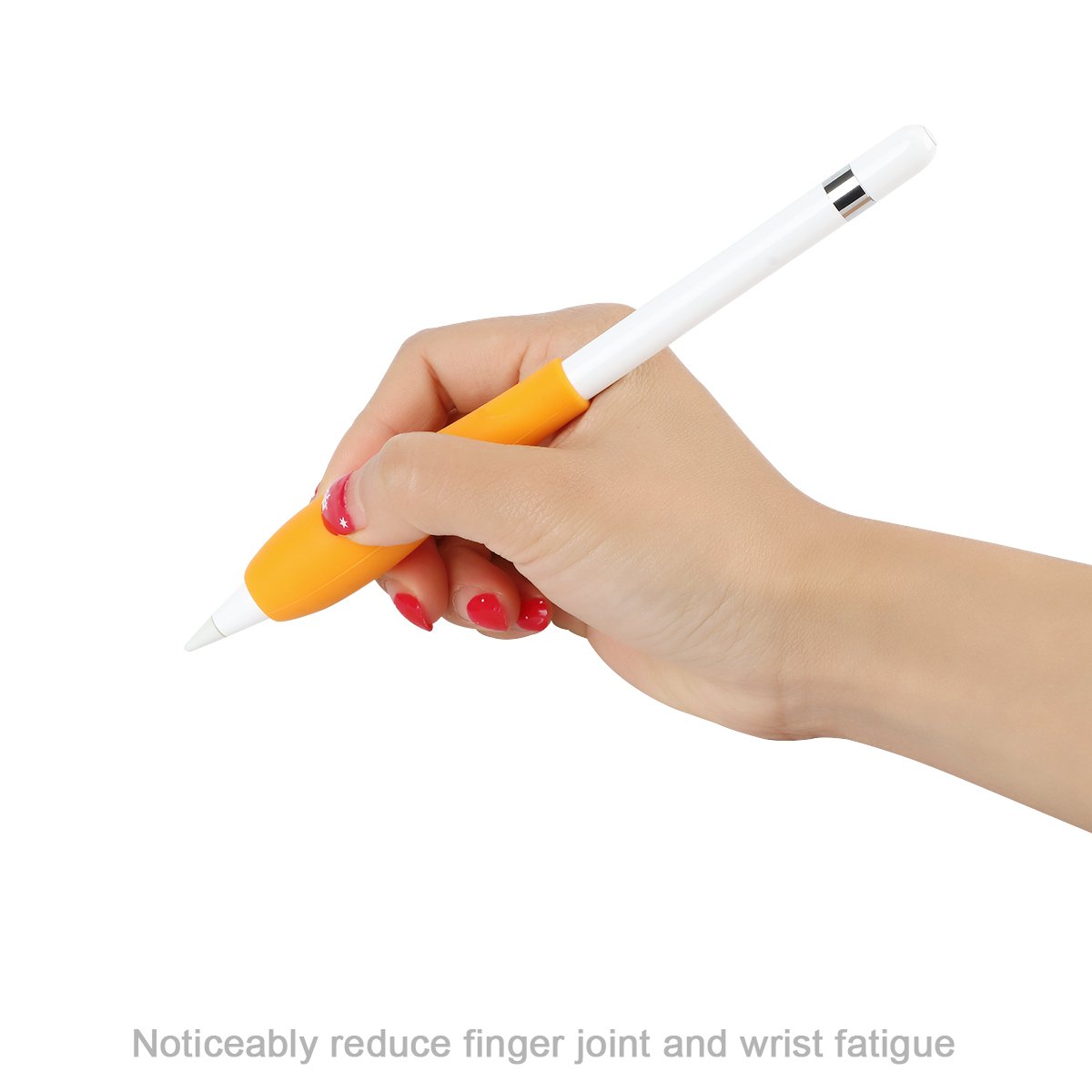 Tranesca Ergonomic Grip Holder for Apple Pencil 1st & 2nd Generation - (Black+White+Orange - 3 in a Pack)