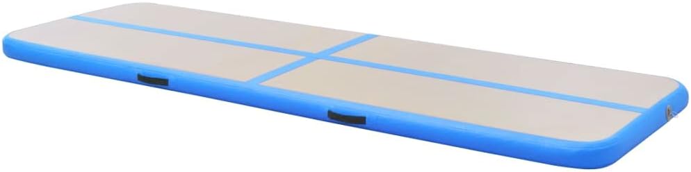 vidaXL Inflatable Gymnastics Mat with Pump 236.2"x39.3"x3.9" PVC Blue