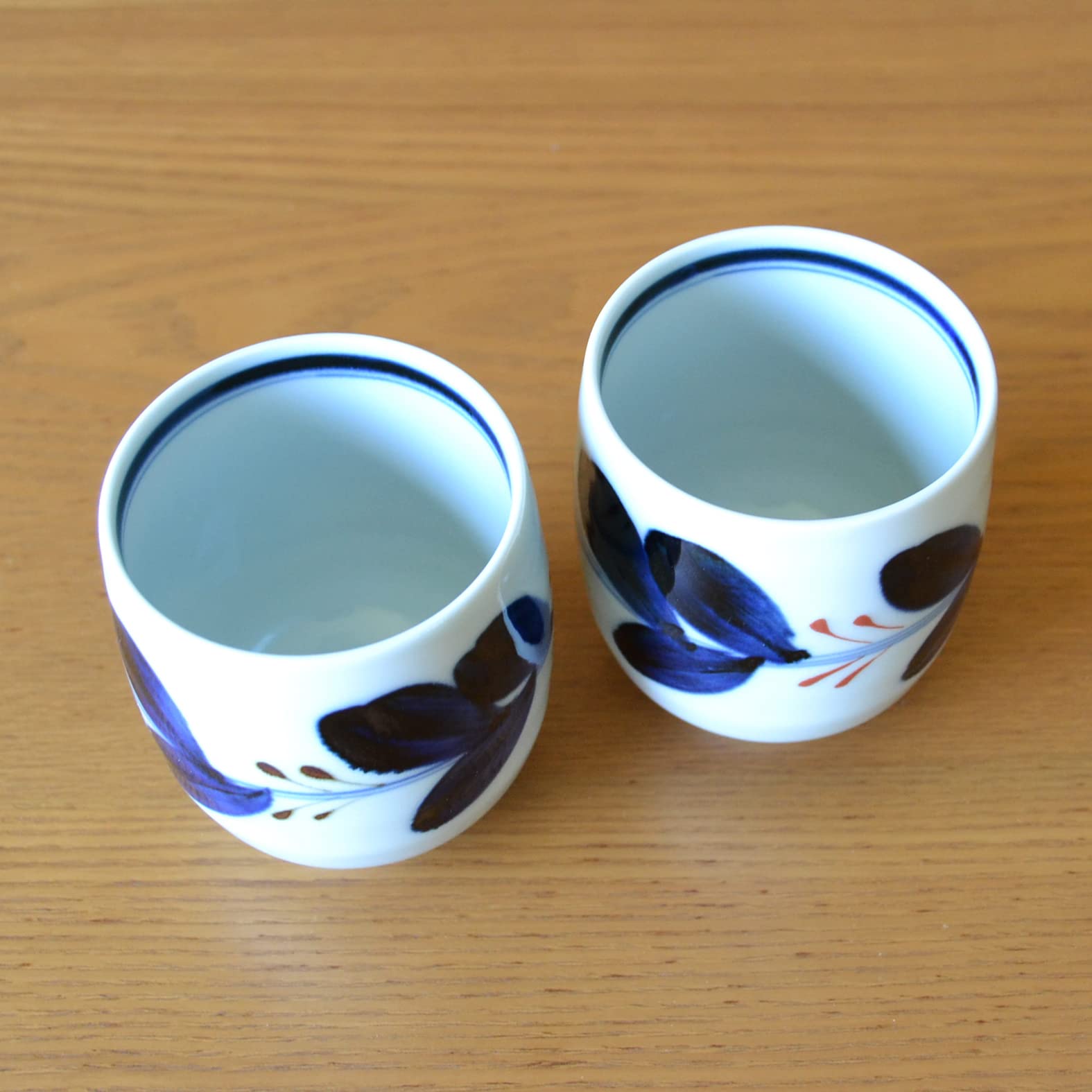 有田焼やきもの市場 Japanese Yunomi Tea Cup set of 2 Arita Imari ware Made in Japan Zen Leaf