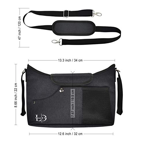 Universal Baby Stroller Organizer Bag with Cup Holder - Detachable Shoulder Strap - Great Baby Stroller Accessory -Easy Installation and Secure Fit - Smart Organizer for Mothers - 2 in 1 Organizer