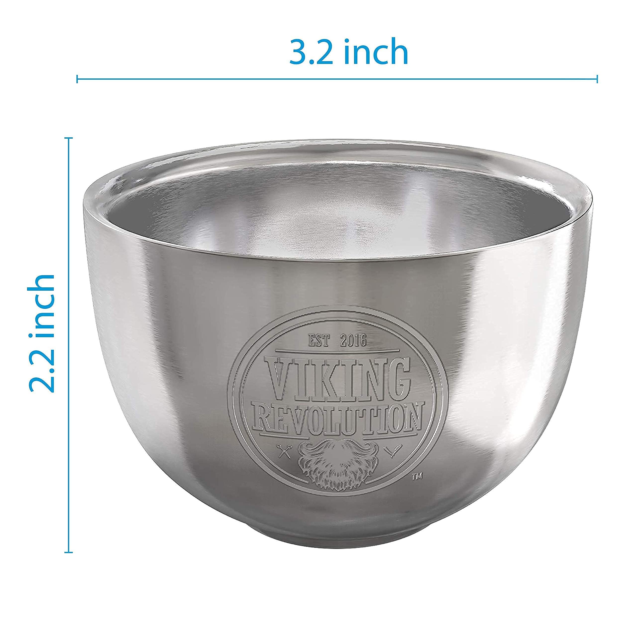 Viking Revolution Stainless Steel Shaving Soap Bowl- Shaving Mug for Shave Cream & Soap- Double Layer, Unbreakable Shaving Cup for Wet Shave