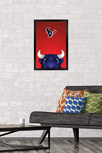 Trends International NFL Houston Texans - S. Preston Mascot Toro 20 Wall Poster, 14.725" x 22.375", Black Framed Version
