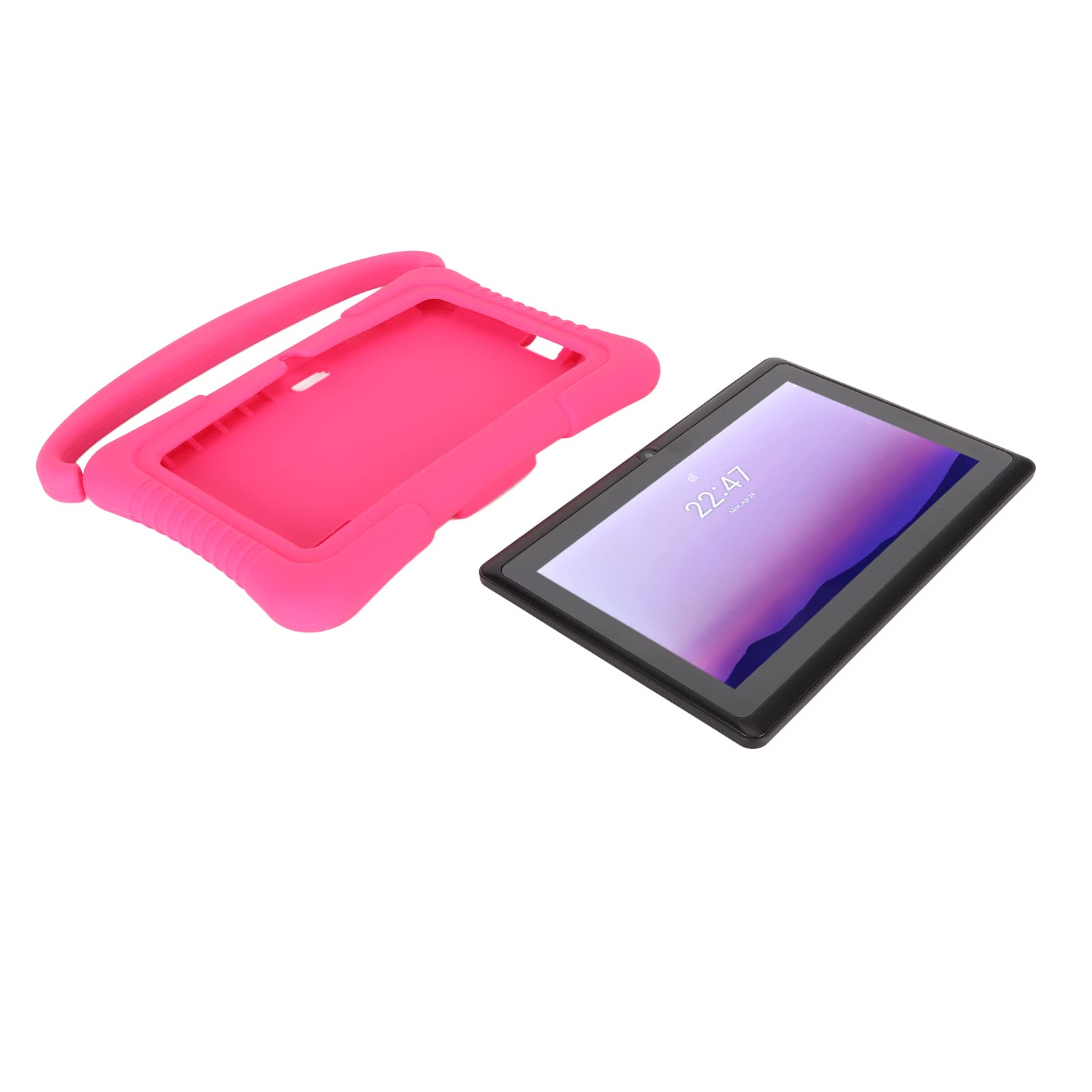 VINGVO Kids Tablet, 3D Design Control Function Toddler Tablet 2GB 32GB Dual Camera 110-240V with Protective Cover for Android 10 for Entertainment (US Plug)