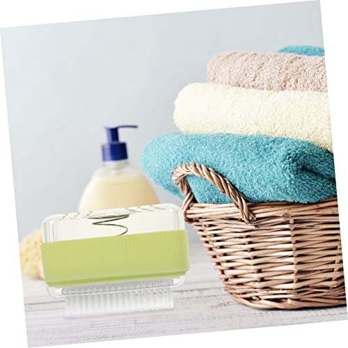 USHOBE Box Soap Brush Holder Multi-Functional Foaming Soap Dish Foaming Soap Dispenser Bar Soap Holder Scrubber Tray Foam Soap Soapdish Soap Drainer Travel Household Shelf