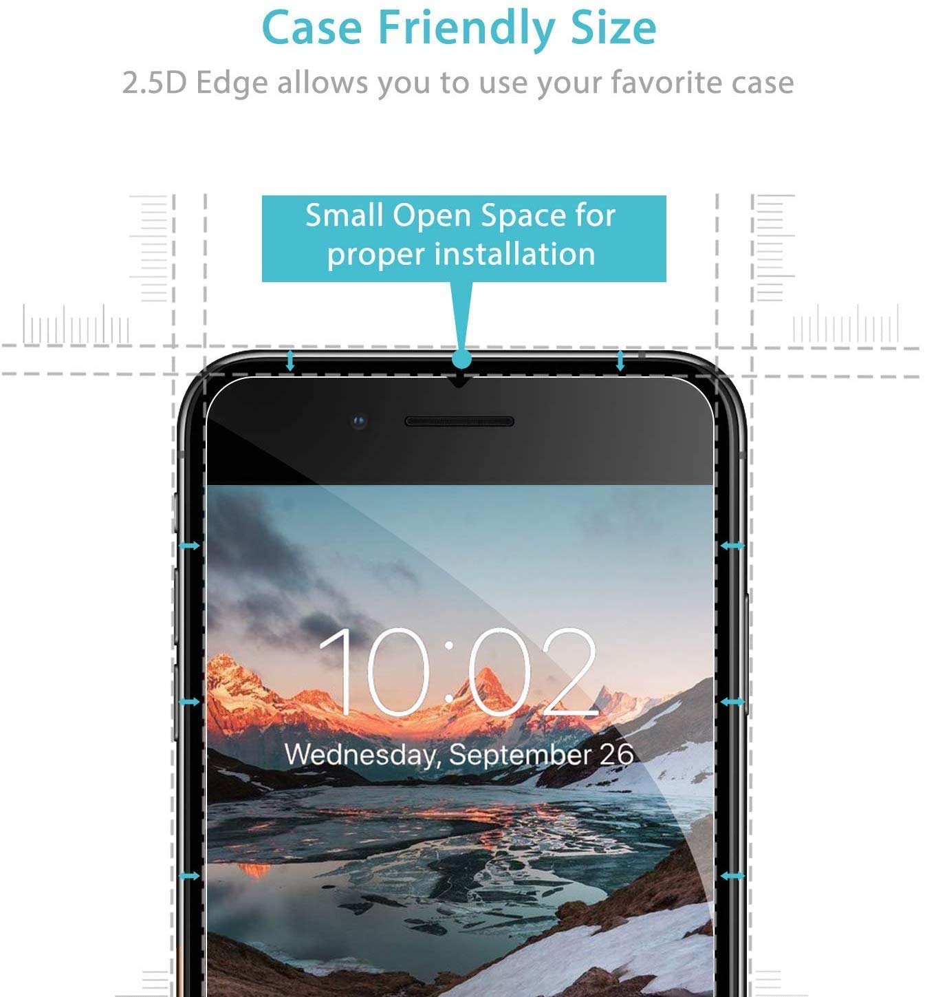 Syncwire [Pack of 3 Tempered Glass Screen Protector for iPhone 8/7 Plus, 2.5D Double Defense Screen Protector with Positioning Aid for iPhone 8/7 Plus, [Scratch-Proof, Anti-Fingerprint]
