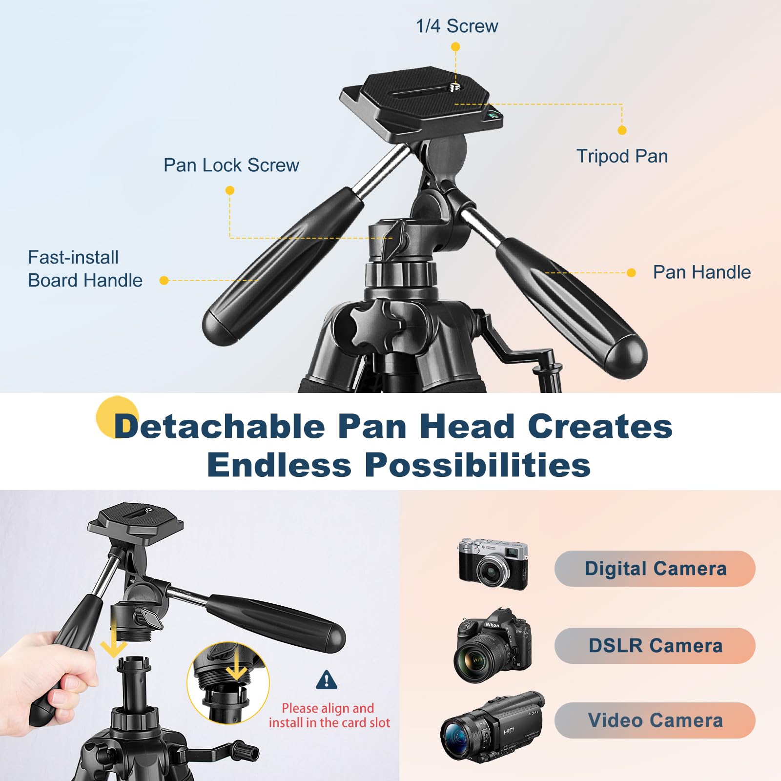 Torjim 67" Camera Tripod Stand, (13 lbs/6kg Loads) Aluminum Travel Tripod with Carry Bag for Canon, DSRL, SRL, Phone Tripod Mount with Wireless Remote Control for Live Streaming, Work, Vlogging