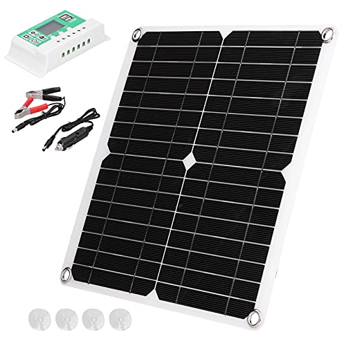 Solar Panel Kit Outdoor Charge Controller 40W 18V Photovoltaic Panel 20A Flexible 20A Controller Silicon with Power Bank Monocrystalline Module for Controller Rated Current