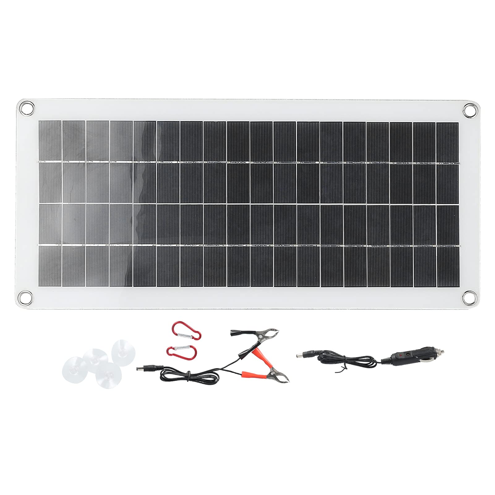 Solar Panel Vehicle Charger Board 20W 18V Mobile Phone Supplies Cell Panel Solar Car Charger Polysilicon with Automobile Charger Power Photovoltaic Panel for Battery Charging