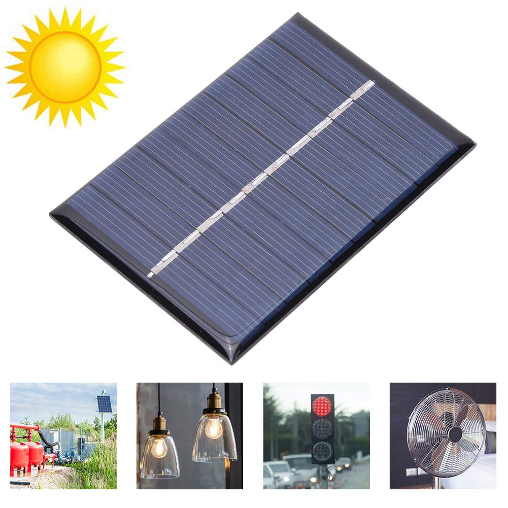 Solar Panel, 2Pcs 0.6W 5V Polysilicon Solar Panel Charging Power Board Charger for Small Power Appliances, Excellent Transmission 80x55mm