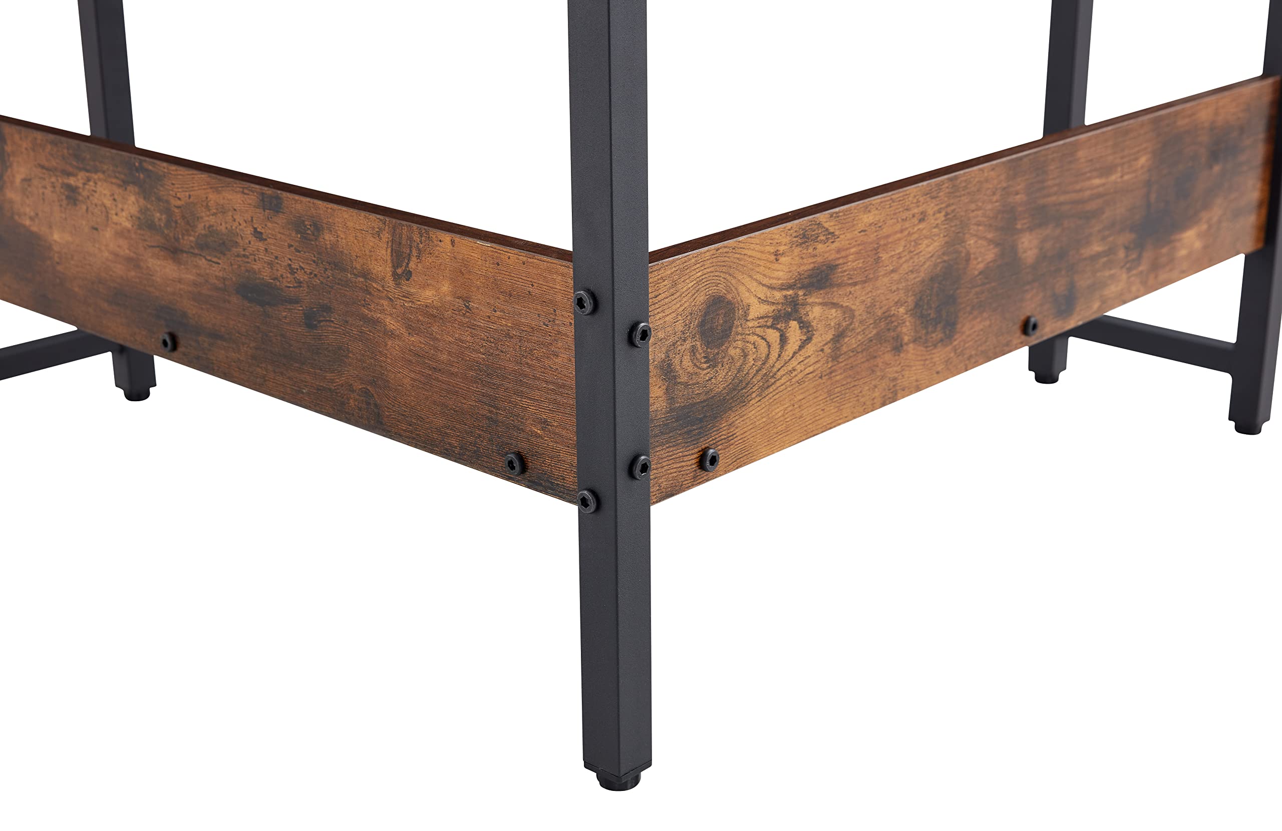 Triangle computer desk,corner desk with smooth keyboard tray& storage shelves ,compact home office,small desk with sturdy steel frame as workstation for small space,Brown,28.34''l 24''w 30.11''h