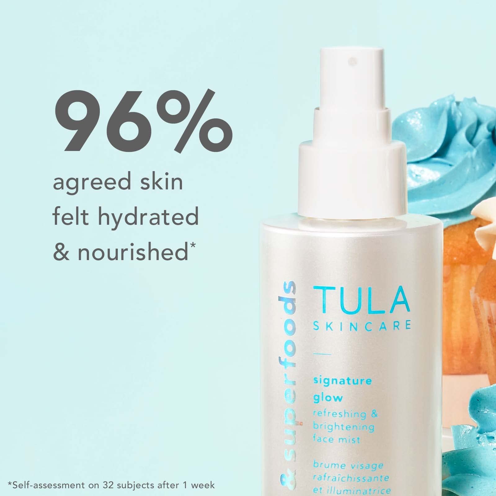 TULA Skin Care Signature Glow Refreshing & Brightening Face Mist - Oil & Alcohol Free, Hydrating & Brightening with Pollution & Blue Light Protection, 3.51 fl oz.