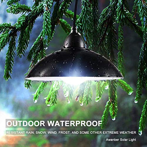 Solar Powered Pendant Lights, Awanber 12 LED (Equivalent to 50W Incandescent Brightness) Waterproof Remote Control Indoor Outdoor Hanging Lamp for Garden, Garage, Pathway, Yard, Patio, Lawn, Balcony