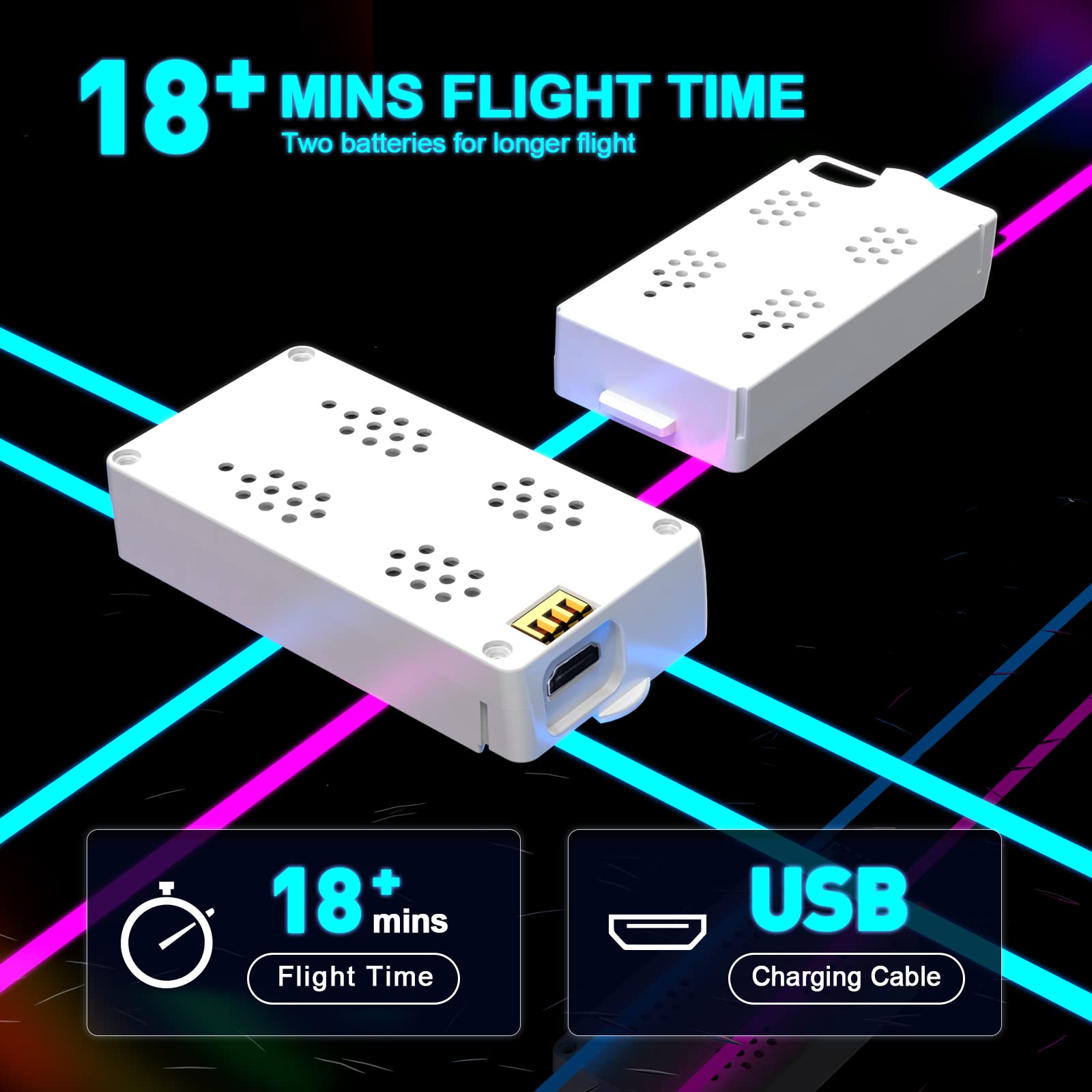 Tech rc Drone for Kids, LED Remote Control Drones Quadcopters for beginners, Headless Mode, 4-Channgel Remote Control ,3D Flips , LED Light Adjustment, 2 Drone Batteries and Gifts for Boys and Girls