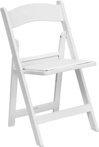 TentandTable White Resin Stackable Folding Chairs | 8 Pack | Heavy Duty | 300-Pound Capacity | for Banquets, Weddings, and Events