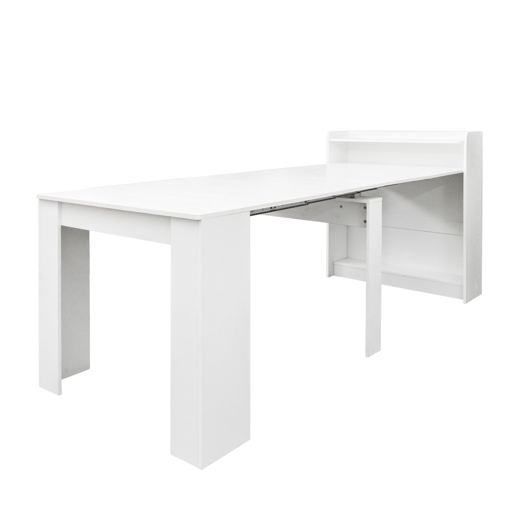ShopBOPP Expandable Dining Table with Storage&Sideboard, Wood Convertible Console to Extendable Kitchen Table, Multipurpose Collapsible Drop Leaf Extension, Entryway Cupboard Extra Long Dining Table